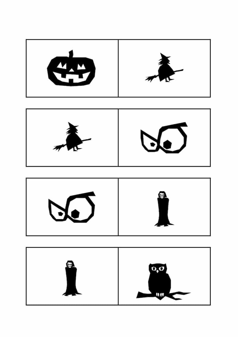 Halloween: Domino - ABC und 123 Lehrmittel Unterrichtsmaterialien